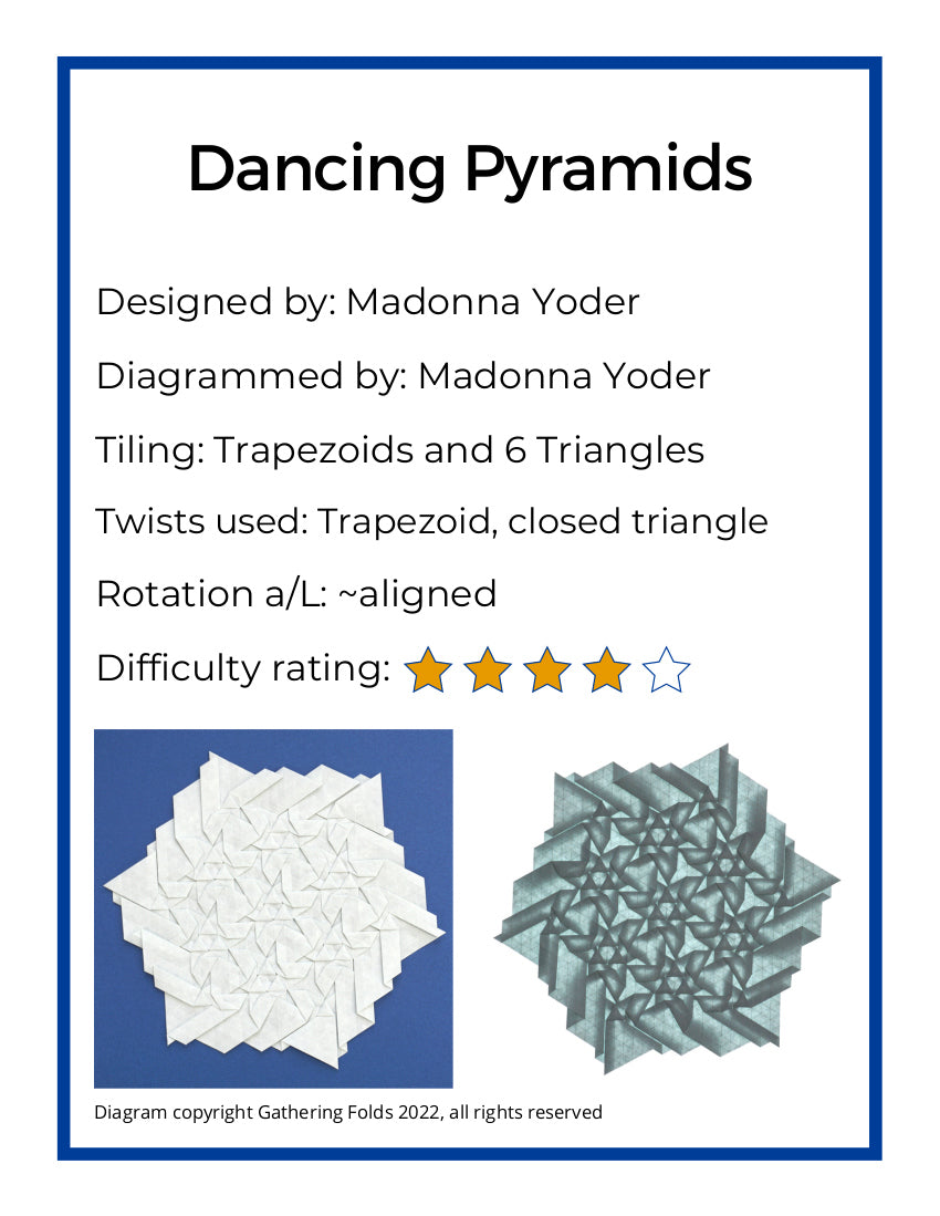 Dancing Pyramids Crease Pattern – Gathering Folds